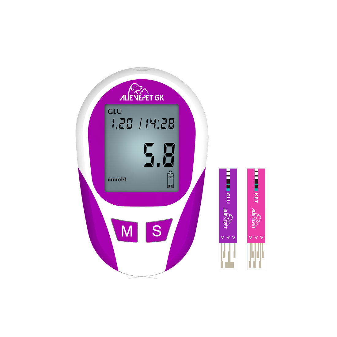 AlievePet Blood Glucose and β-KetoneTest Meter with Strips